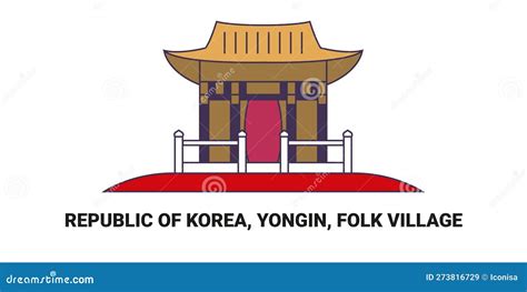 Korea Yongin City Skyline Isolated Vector Illustration Icons