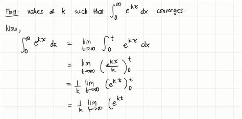 solved determine all values of k such that the given integral is