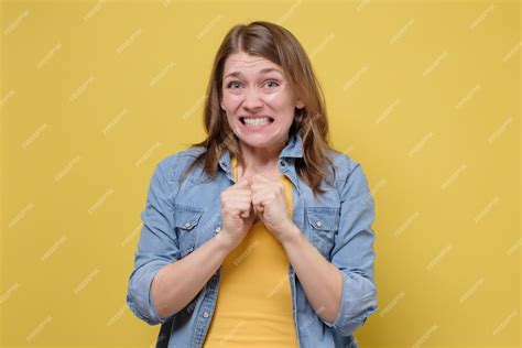 Premium Photo Awkward Caucasian Woman Feeling Embarrassed Confused