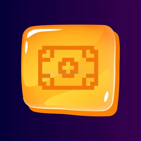 Money Glossy Ui Button With Pixelated Icon Stock Vector Illustration Of Glass Videogame