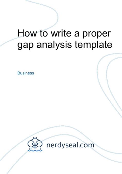 How To Write A Proper Gap Analysis Template Words NerdySeal
