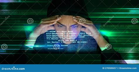 Hackercode En Stress Met Cybercriminaliteit Angst Om Betrapt Te Worden Hackercode En Stress Met Cybercriminaliteit Angst Om Betrapt Te Worden