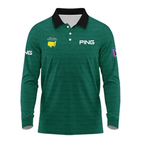 Golf Pattern Cup Green Masters Tournament Ping Long Polo Shirt Style