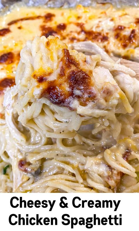 Cheesy And Creamy Chicken Spaghetti Razzle Dazzle Life Creamy