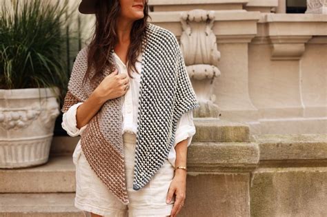 Knitting Pattern Two Way Fade Shawl Scarf Textured Faded Etsy