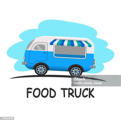 거리 음식 트럭 개념입니다 길거리 음식 차량 트럭 밴 패스트 푸드 배달 평면 디자인 스타일입니다 벡터 일러스트입니다 거리에 대한 스톡 벡터 아트 및 기타 이미지 Istock
