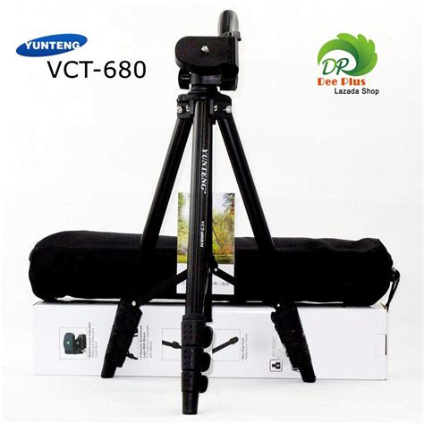 Yunteng ขาตั้งกล้อง รุ่น Yunteng Vct 680 สีดำ แถมตัวหนีบมีอถือยึดได้สูงสุด105mm ส่วนสูง 145ซม