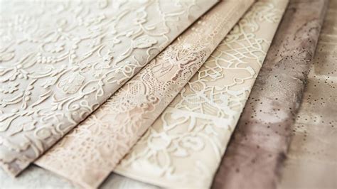 Different Textured Sheets Of Fabric Arranged Neatly Showcasing
