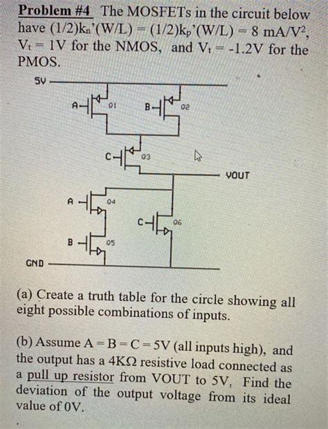 Solved Problem 4 The MOSFETs In The Circuit Below Have Chegg Com