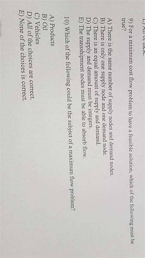 solved 9 for a minimum cost flow problem to have a feasible