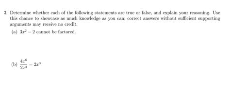 Solved Determine Whether Each Of The Following Statements Chegg