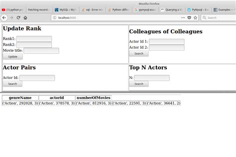 Mysql How To Show Sql Results Under Titles On Python Pymysql Stack Overflow