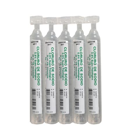 Suero Fisiológico 20 Ml Pack 5 Und Art Medical Insumos Medicos