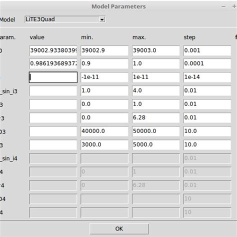 Windows For Setting Parameters Of The Model Left And That Of The
