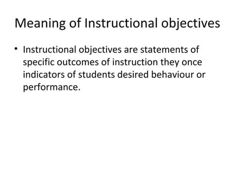 Writing Instructional Objectives Ppt Educational Assessment Education