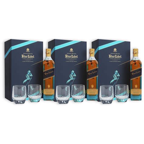Johnnie Walker Blue Label Blended Scotch X U Ml Vasos C Estuche