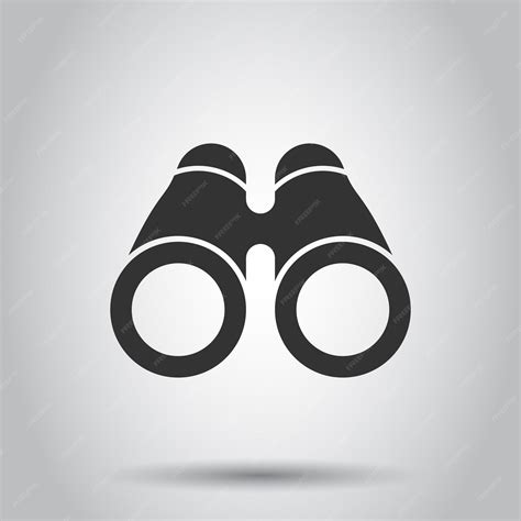 Premium Vector Binocular Icon In Flat Style Search Vector