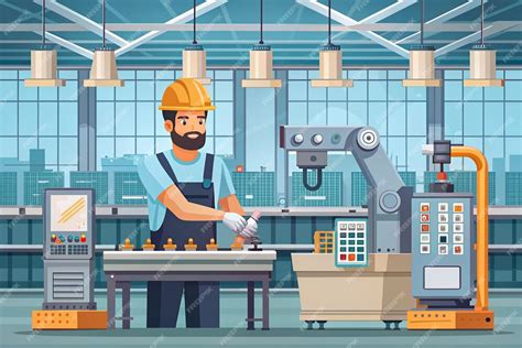 Flat Style Vector Assembler Character Illustration Premium Ai