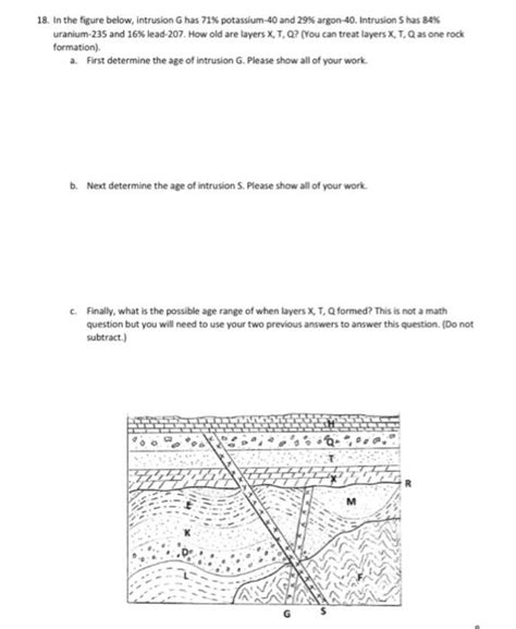Solved B Next Determine The Age Of Intrusion S Please Show