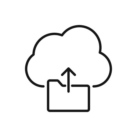 Editable Icon Of Cloud Computing Folder Connection Vector Illustration