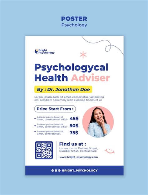 Дизайн шаблона плаката по психологии Бесплатный Psd