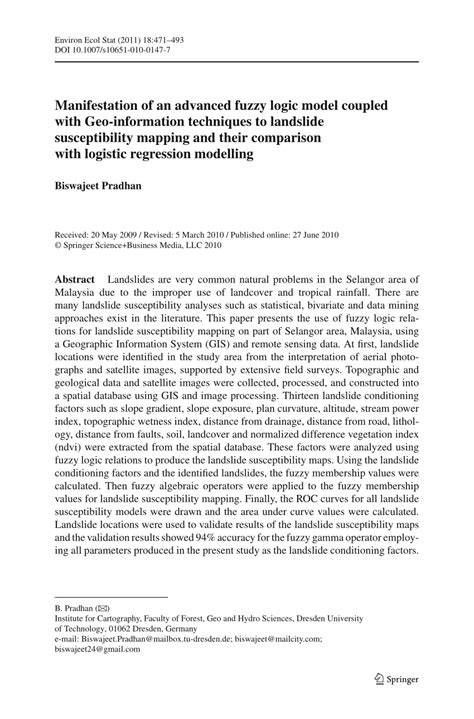 pdf manifestation of an advanced fuzzy logic model coupled with geo