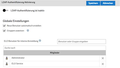 LDAP Authentifizierung Aktivierung Konfiguration Und Verwaltung