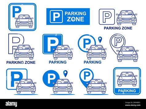 Car Parking Zone Road Auto Transport Park Lot Space Allowed Traffic