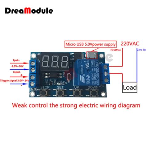 DC V Support Micro USB V LED Display Automation Cycle Delay Timer Control Off Switch Delay