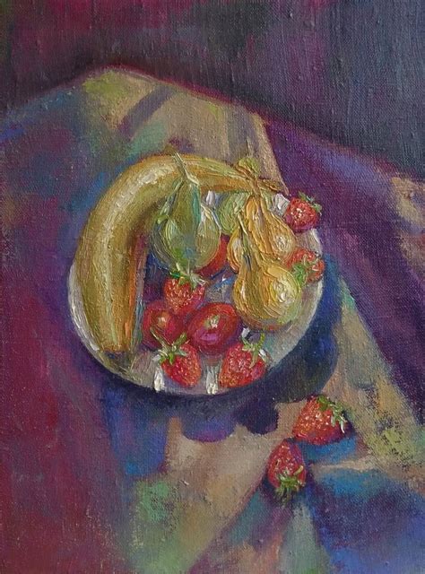 Kamsar Ohanyan Still Life With Bananas X Cm Oil On Canvas Painting By Narinart Armgallery