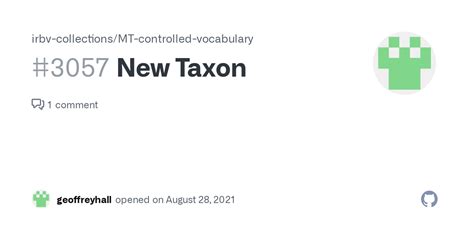 New Taxon · Issue 3057 · Irbv Collectionsmt Controlled Vocabulary · Github