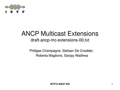 Ppt Ancp Multicast Extensions Draft Ancp Mc Extensions 00txt