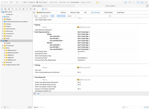 archive failed code signing error bmsanalyticsapi xcode 9 · issue