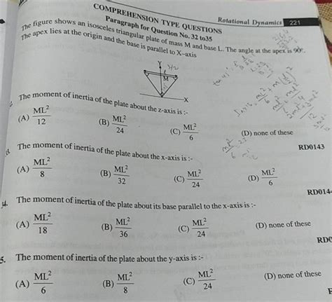 Rotational Dynamics 221 The Apex Lies At The Orisceles Triangular Plestio
