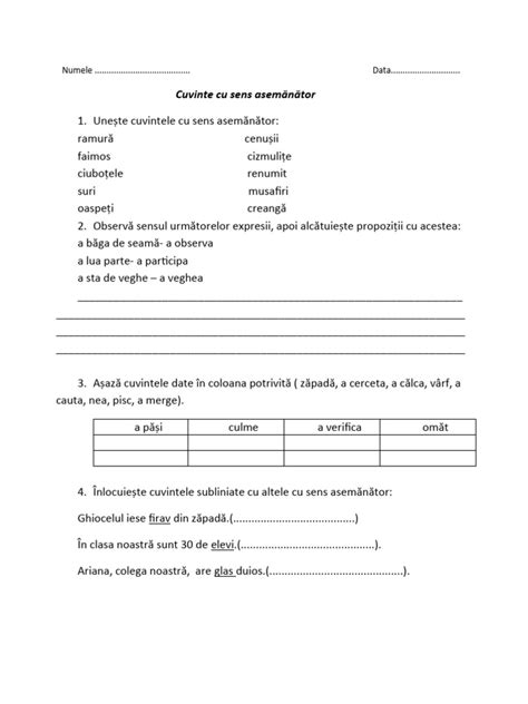 Cuvinte Cu Inteles Asemanator Pdf