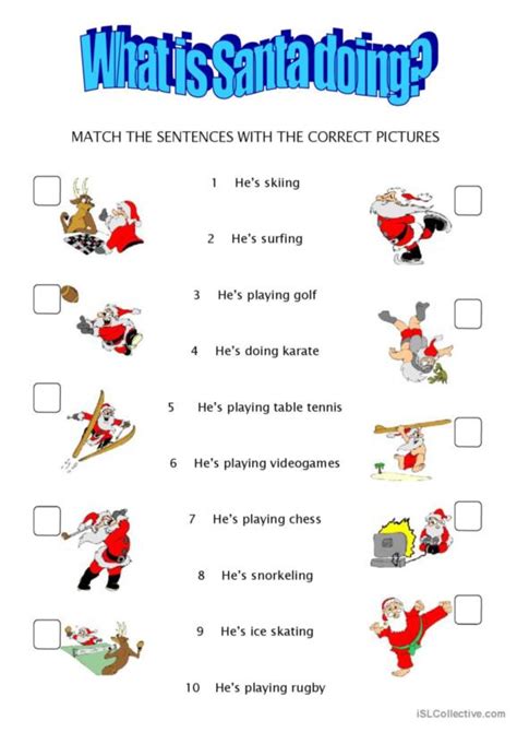 Santa English ESL Worksheets Pdf Doc