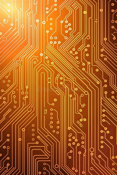 Minimalist Circuit Board Art Illuminated Connections Symbolizing Digital Corporate Events Stock