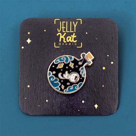 Space Bottle Kitty Enamel Pin