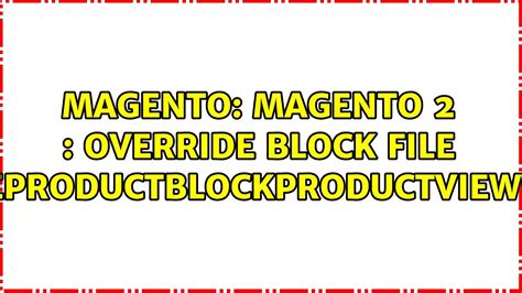 Magento 2 Override Block File