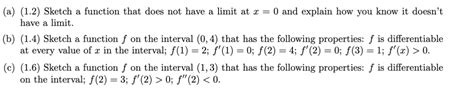 Solved A Sketch A Function That Does Not Have A Chegg Com
