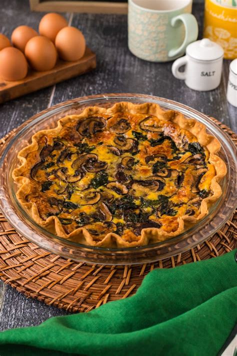 Spinach Mushroom Quiche Amandas Cookin Eggs