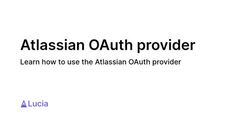 Atlassian Oauth Provider · Lucia
