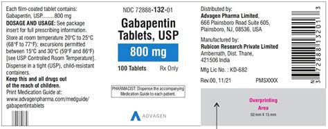 Gabapentin Tablets Package Insert Prescribing Information