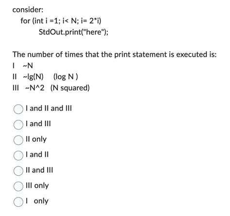 Solved Consider For Int I I Chegg Com