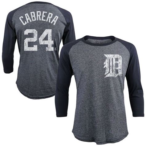 Miguel Cabrera Detroit Tigers Majestic Threads Tri Blend 34 Sleeve