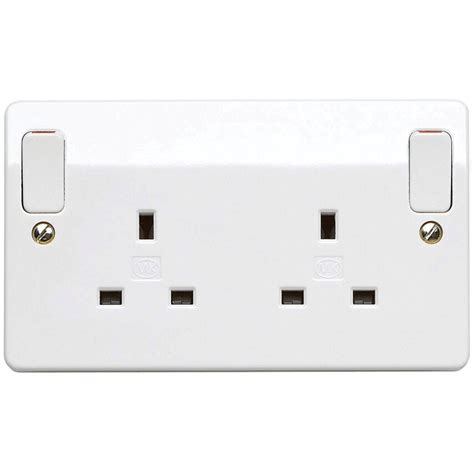 Shop Mk Electric Double Socket Logic Plus K White Electrical Sockets Zoro Uk Business