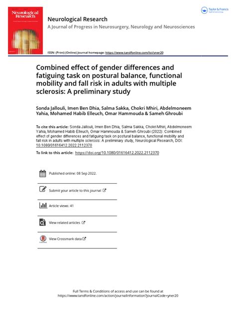 Combined Effect Of Gender Differences And Fatiguing Task On Postural