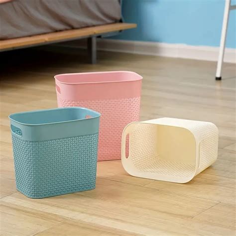 2 8 Gallon Trash Handle Plastic Rubbish Basket Home Temu