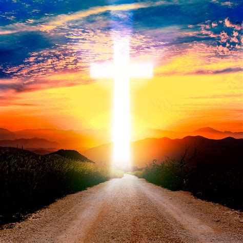 Luce Che Forma Il Segno Della Croce Dal Cielo Foto Premium