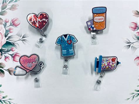 Cute Retractable Badge Reel Nurse Id Holder Rn Key Card Etsy